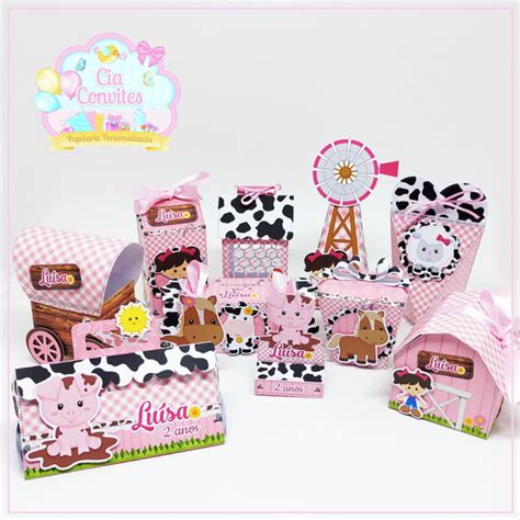 Festa Fazendinha Rosa Compre Produtos Personalizados No Elo7