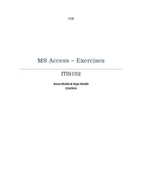 ms access exercises 2nd 2015 2016 pdf microsoft access databases