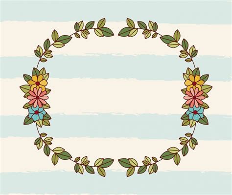 Quadro circular de decoração floral Vetor Premium