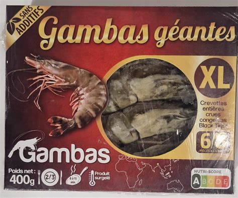 Gambas entières crues Black Tiger 6 8 400g Spartacus Les surgelés à