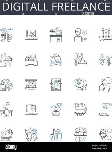 Digitall Freelance Line Icons Collection Scheduling Timekeeping