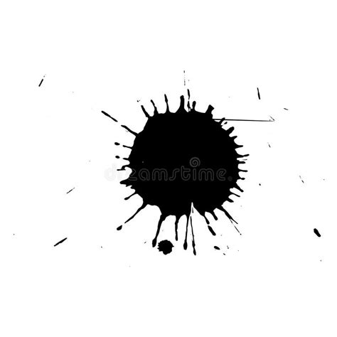 Mancha Negra De Tinta Mancha Abstracta Aislar Sobre Un Fondo Blanco