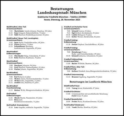 Traueranzeigen Von Bestattungen Vom Sz Gedenken De