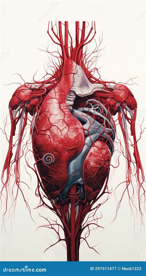 Heart Inside Of The Body Anatomy Graphic Generative AI Stock