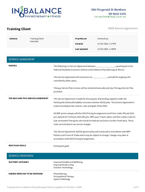 Fillable Online The Complete NDIS Service Agreement Template Word