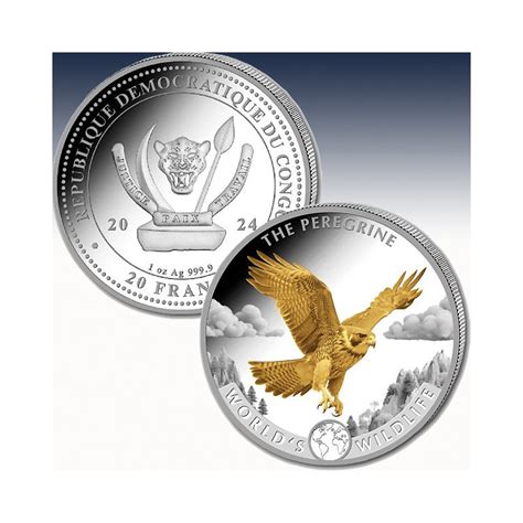1 x 1 oz Silbermünze 20 Franc Republik Kongo Worlds Wildlife