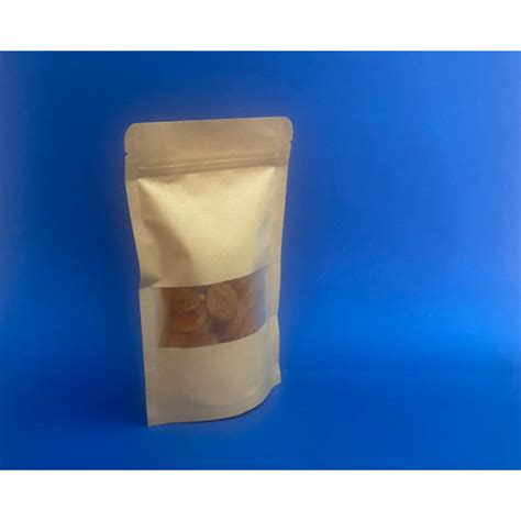Bolsa Doypack Kraft Con Ventana S Frutaplas Papel Y Carton