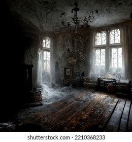 Abandoned Gothic Horror Manor D Illustration Stock Illustration