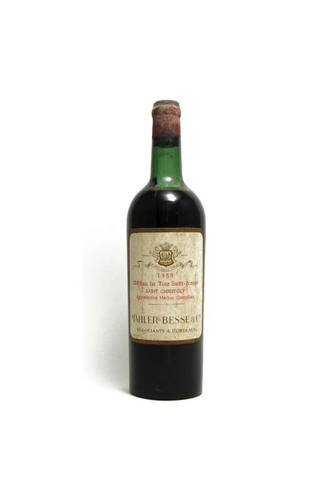 CHATEAU LA TOUR SAINT BONNET 1955 Cave à Vins AROMES
