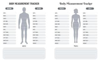 Before And After Body Measurement Chart Printable