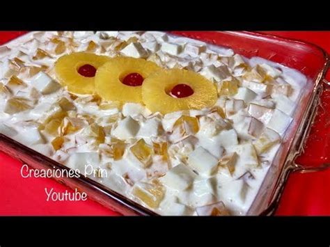 Postre de Yogurt con Gelatina de coco y piña YouTube