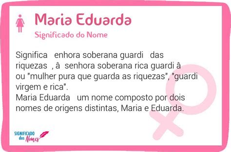 Significado Do Nome Maria Eduarda Significado Dos Nomes