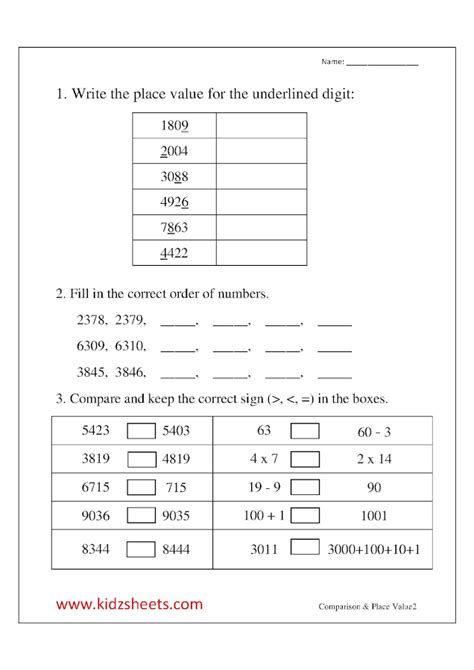 Place Value Worksheets Rd Grade Math Worksheets Printable Math