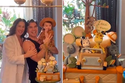 Claudia Raia encanta ao exibir bastidores do mêsversário de Luca O