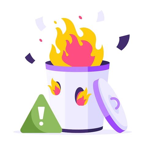 Una ilustración de dibujos animados de una lata con un fuego ardiendo