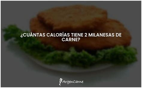Calor As En Milanesas De Carne Cu Ntas Son Argencarne