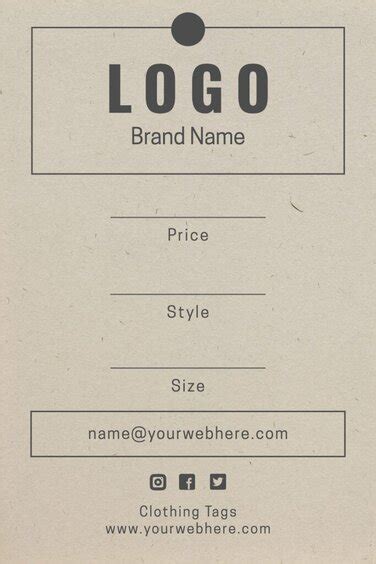 Free Editable Clothing Tag Templates