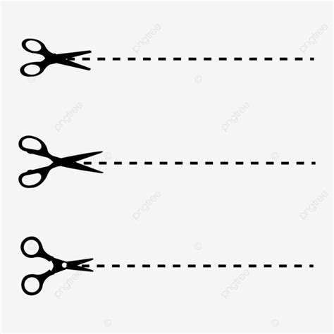 Black Scissors Dashed Split Line Free Vector And Transparent Background