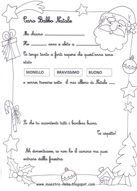 Lettera Per Babbo Natale Da Stampare E Colorare Dsullana