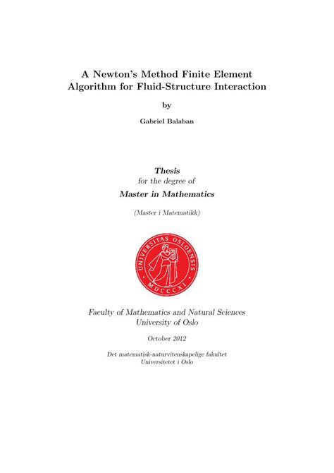 pdf a newton s method finite element algorithm for fluid dokumen tips