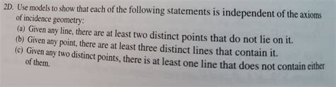 Solved 2D Use Models To Show That Each Of The Following Chegg