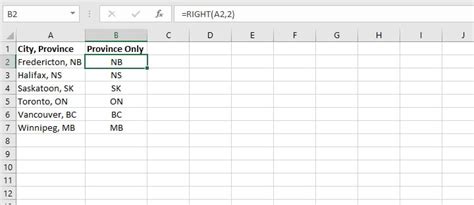 how to use the excel right function goskills