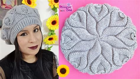 Como Tejer La Boina N A Crochet Para Mujer En Punto Hojas Y