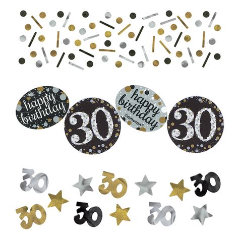 konfetti 30 sparkling gold pynt til 30 års fødselsdag her