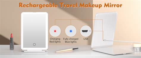 FUNTOUCH Rechargeable Travel Makeup Mirror With Lights 10X Magnifying