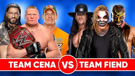 John Cena Roman Reigns Brock Lesnar Vs The Fiend Boogeyman