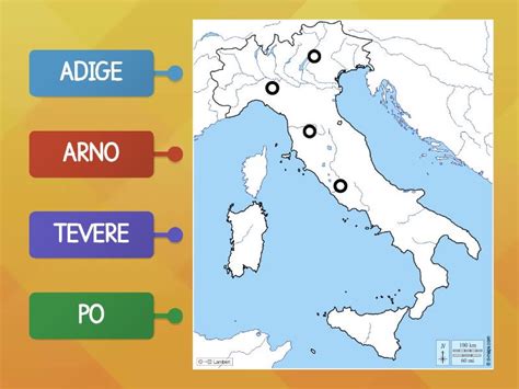 Principali Fiumi Italiani Labelled Diagram