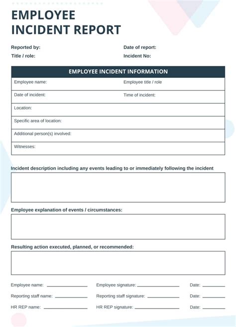 Free Incident Report Form Printable
