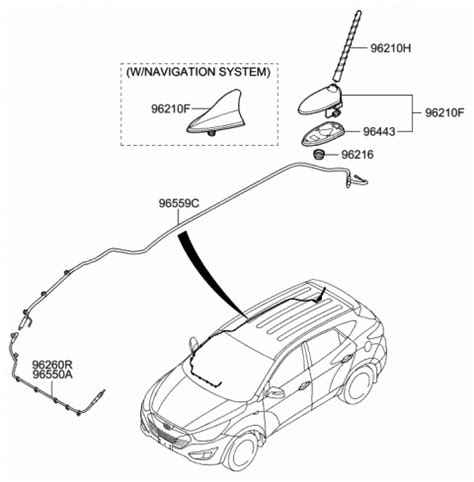 96210 2S800 U5S Genuine Hyundai Roof Antenna Assembly
