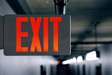 Exit Sign Free Photo Rawpixel