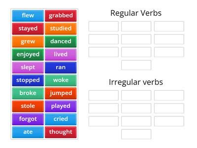 Irregular Vs Regular Verbs Teaching Resources