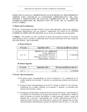 Completable En línea PLIEGO DE CONDICIONES ECONOMICO ADMINISTRATIVAS
