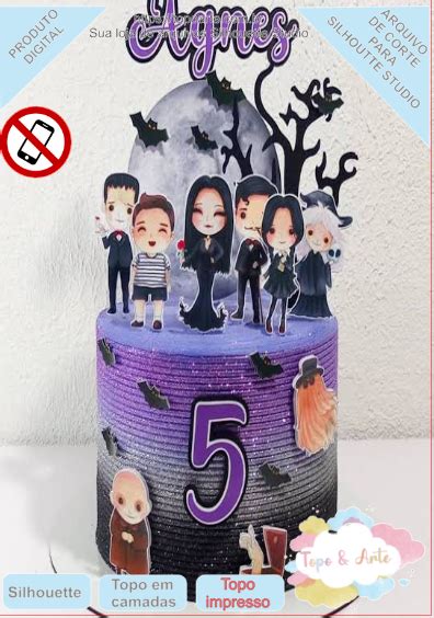 ARQUIVO De Corte Topo De Bolo Wandinha Addams 12 Topo Arte Sua Loja