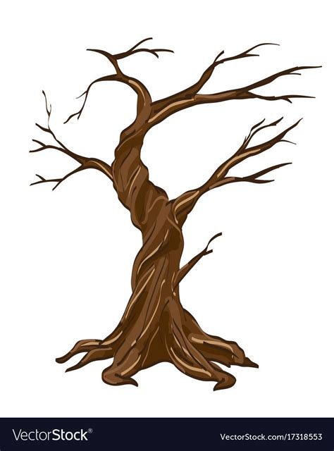 Dry Tree Isolated On White Vector Image On VectorStock Dry Tree Tree