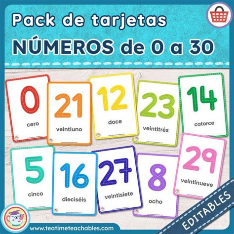 Escribir los números 0 a 9 fichas para trazar contar y jugar Tea