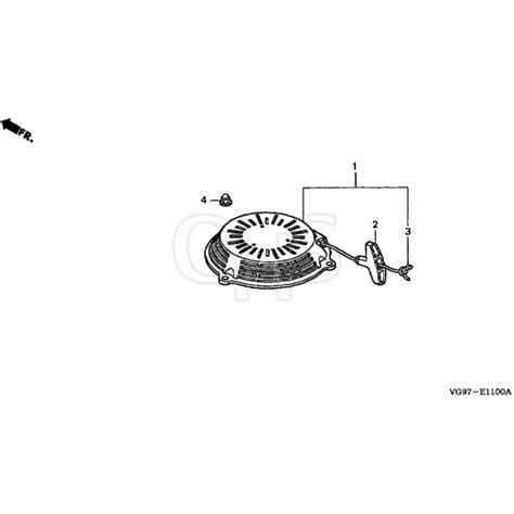 Honda HRB476C QXE MZCD 8000001 8099001 Recoil Starter Diagram GHS