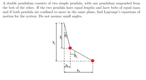 Solved A Double Pendulum Consists Of Two Simple Pendula Chegg
