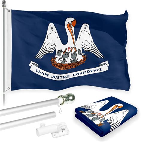 G128 Combo Pack 6 Feet Tangle Free Spinning Flagpole Silver