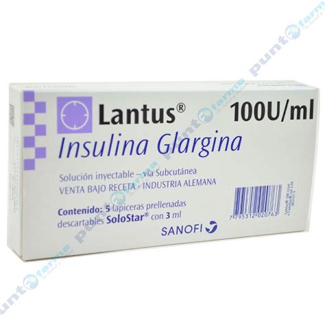 Lantus Ml Insulina Glargina Lapiceras Prellenadas De Ml