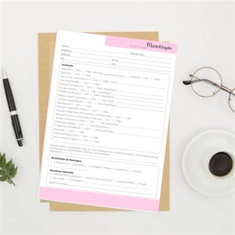 Ficha De Anamnese Para Massoterapia Modelo Elo