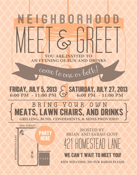 Meet The Neighbors Party Invitation Templates