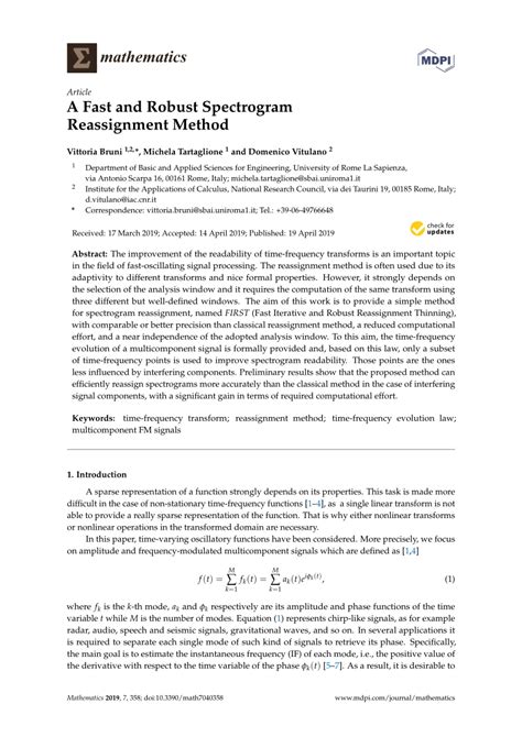 pdf a fast and robust spectrogram reassignment method