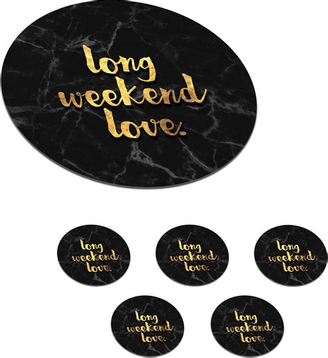 Onderzetters Voor Glazen Rond Quotes Love Goud Marmer X