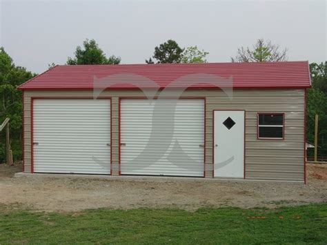 Garage Boxed Eave Roof 22W X 36L X 9H Side Entry Garage
