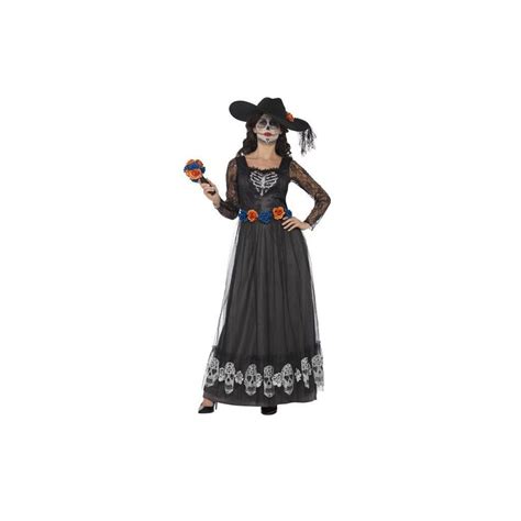 Deguisement Mariee Robe Longue Noire Femme Dia De Los Muertos 237286