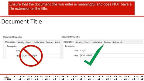 creating accessible pdf documents chapter two document title youtube